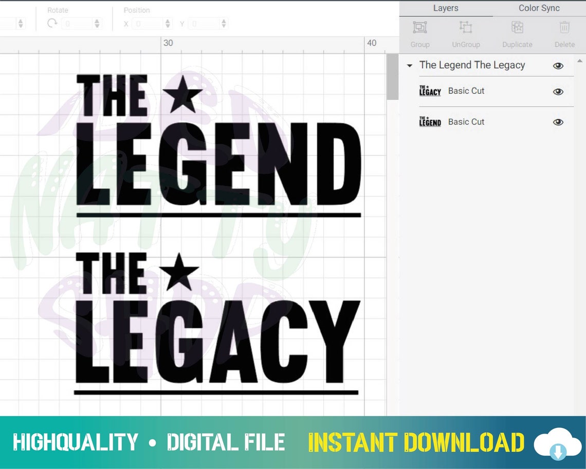 Instant Download Cut File The Legend The Legacy Set Of 2 svg / Fathers ...