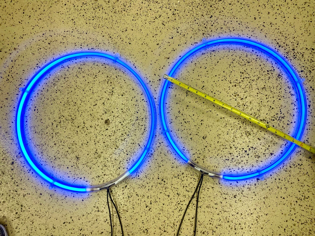 PAIR of True NEON RINGS Wall Decor Speaker Decor Backlighting Decor and ...
