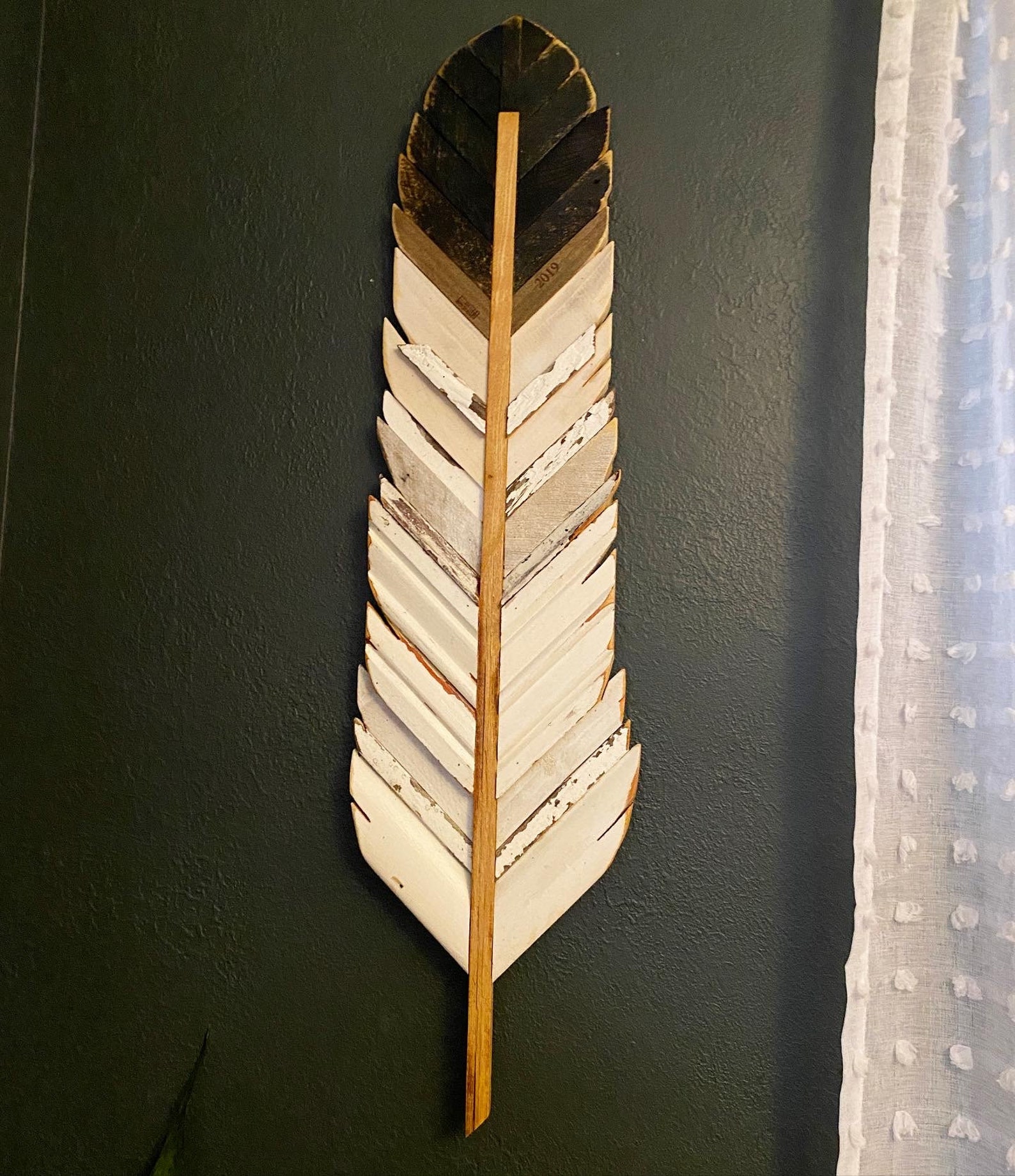 Rustic Reclaimed Wood Feather Wall Art, Boho Decor, Farmhouse Decor ...