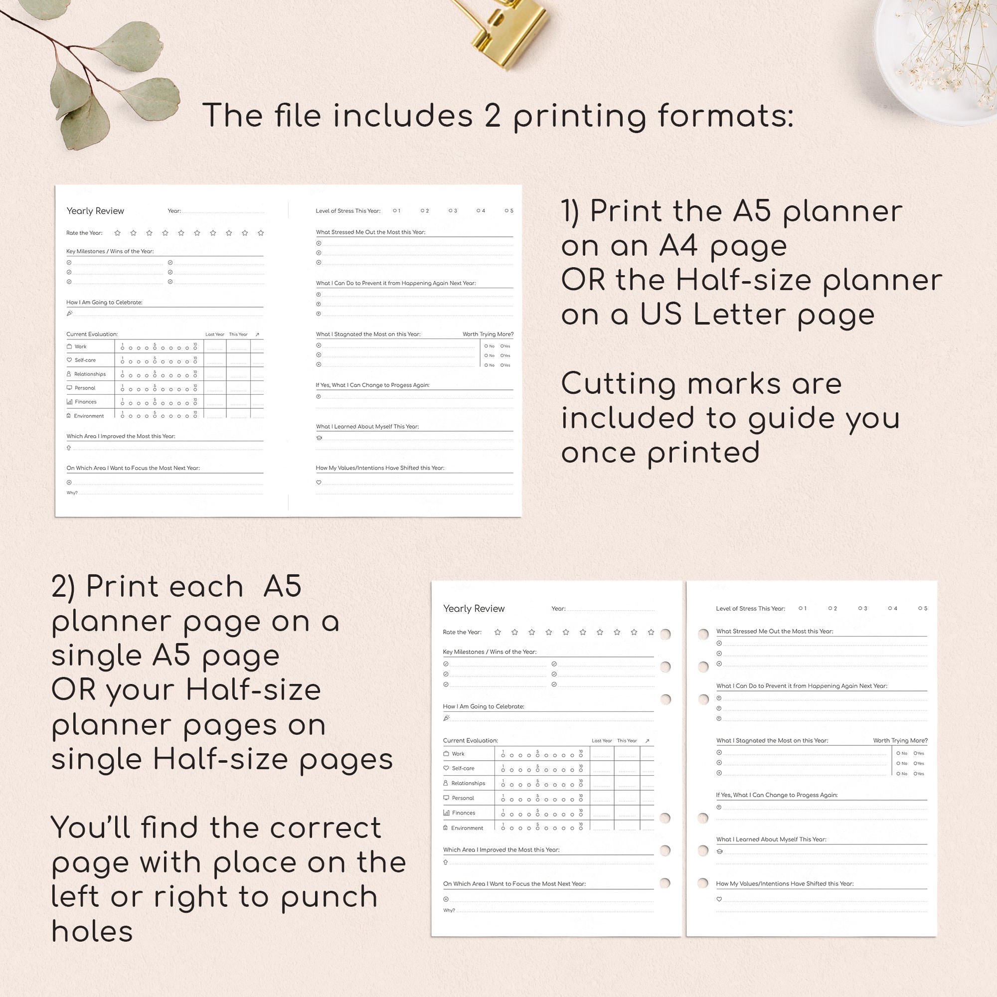 Review Bundle Daily Reflection Weekly Review Monthly - Etsy