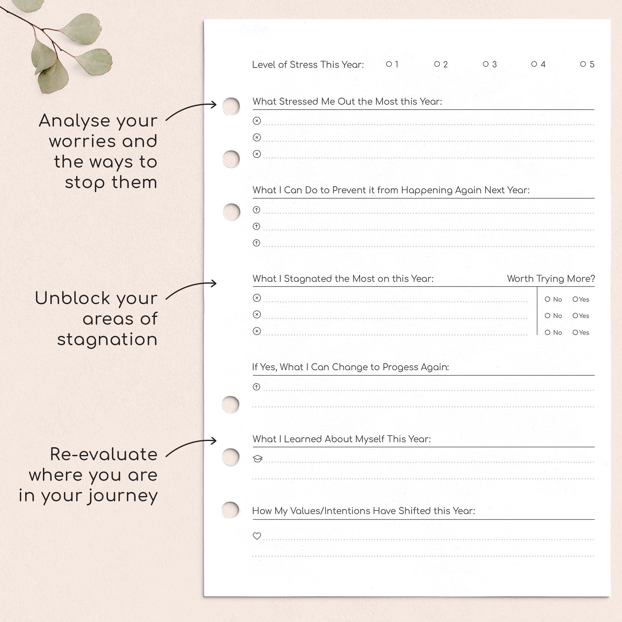 Yearly Review Year Reflection Productivity Planner - Etsy Canada