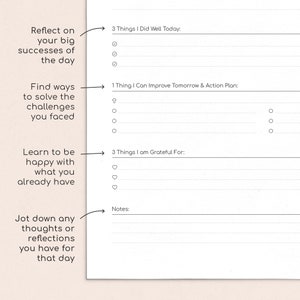 Daily Review Daily Reflection Growth Mindset - Etsy UK