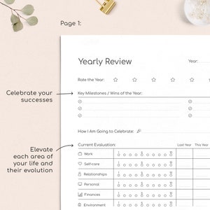 Yearly Review Year Reflection Growth Mindset Year in Review Gratitude ...