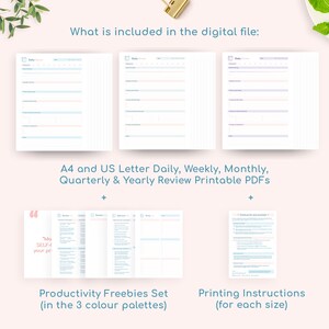 Review Bundle A4 / US Letter Printable PDF Daily Review Weekly Review ...