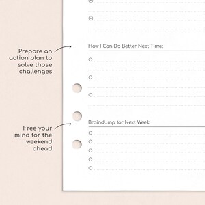 Weekly Review, Weekly Reflection Gratitude Journal Growth Mindset Self ...