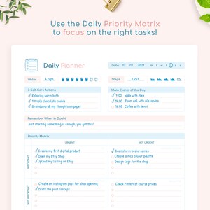 Daily Planner A4 / US Letter Priority Matrix Printable PDF Eisenhower ...