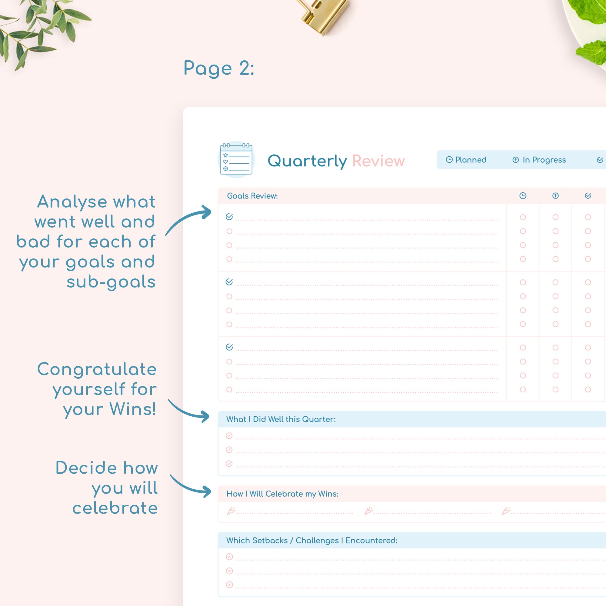 Quarterly Reflection A4 / US Letter Quarterly Review - Etsy