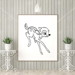 Bambi_deer Svg Outline Dxf Eps Pdf Png, Cricut, Cutting File, Vector ...