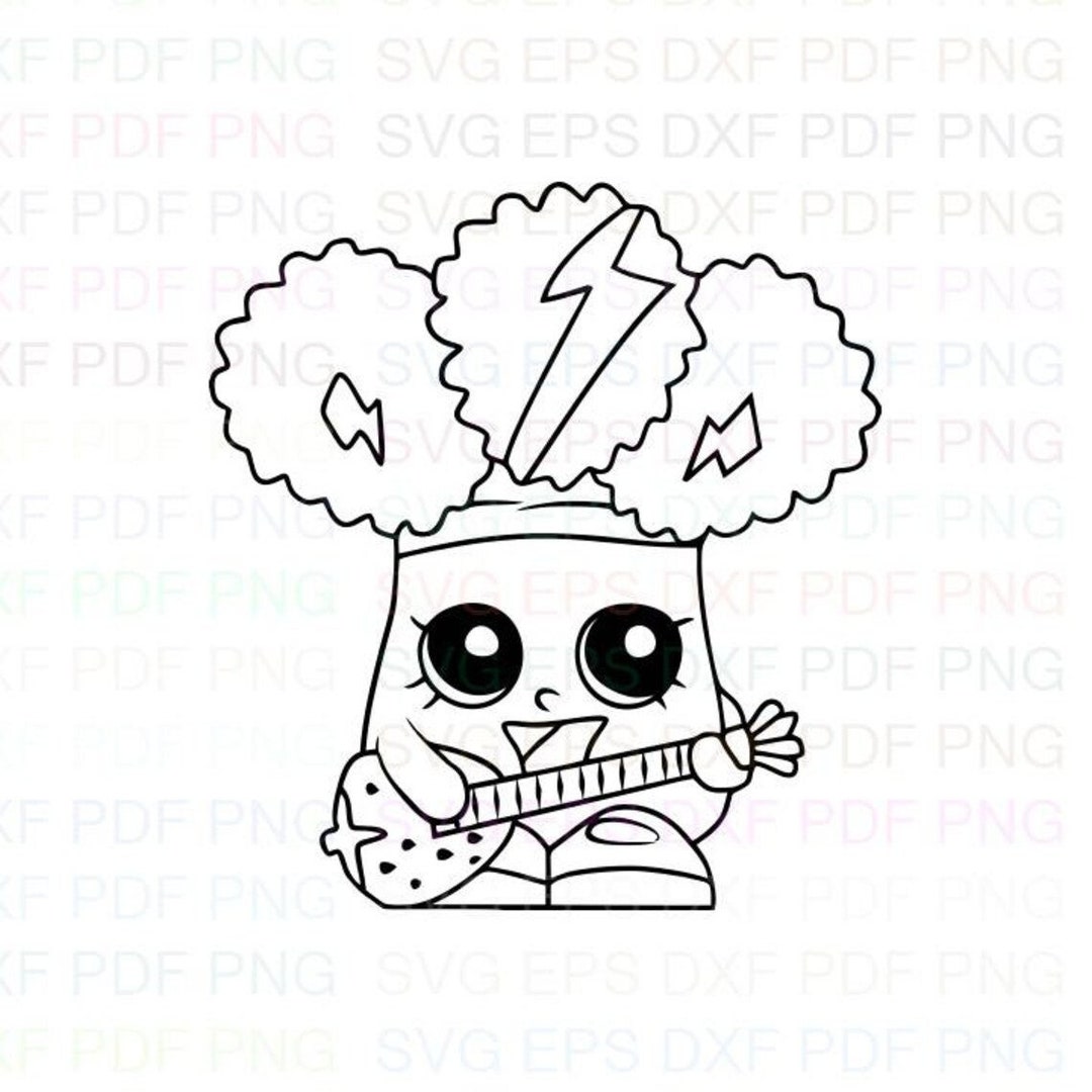 Rockin_broc_shopkins Svg Outline Dxf Eps Pdf Png, Cricut, Cutting File ...