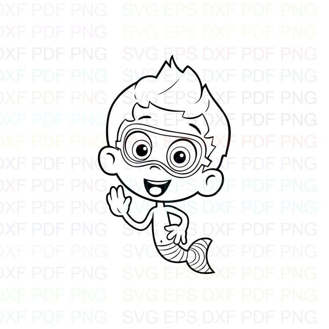 Nonny_bubble_guppies Svg Outline Dxf Eps Pdf Png, Cricut, Cutting File ...