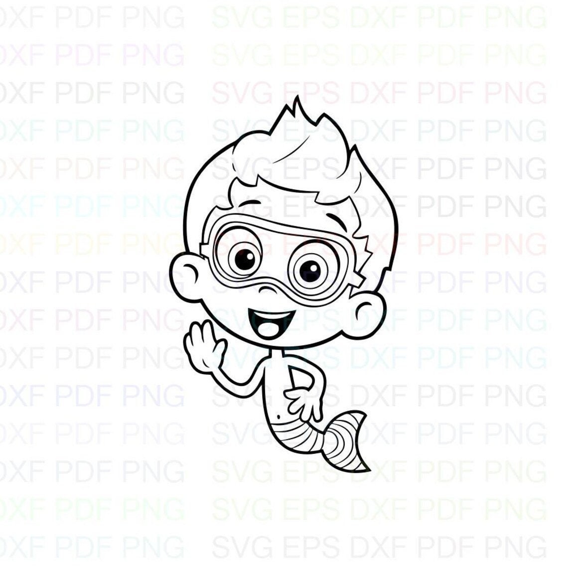 Nonny_bubble_guppies Svg Outline Dxf Eps Pdf Png, Cricut, Cutting File ...