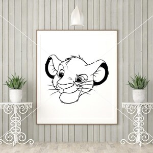 Simba_the_lion_king_24 Svg Outline Dxf Eps Pdf Png, Cricut, Cutting ...