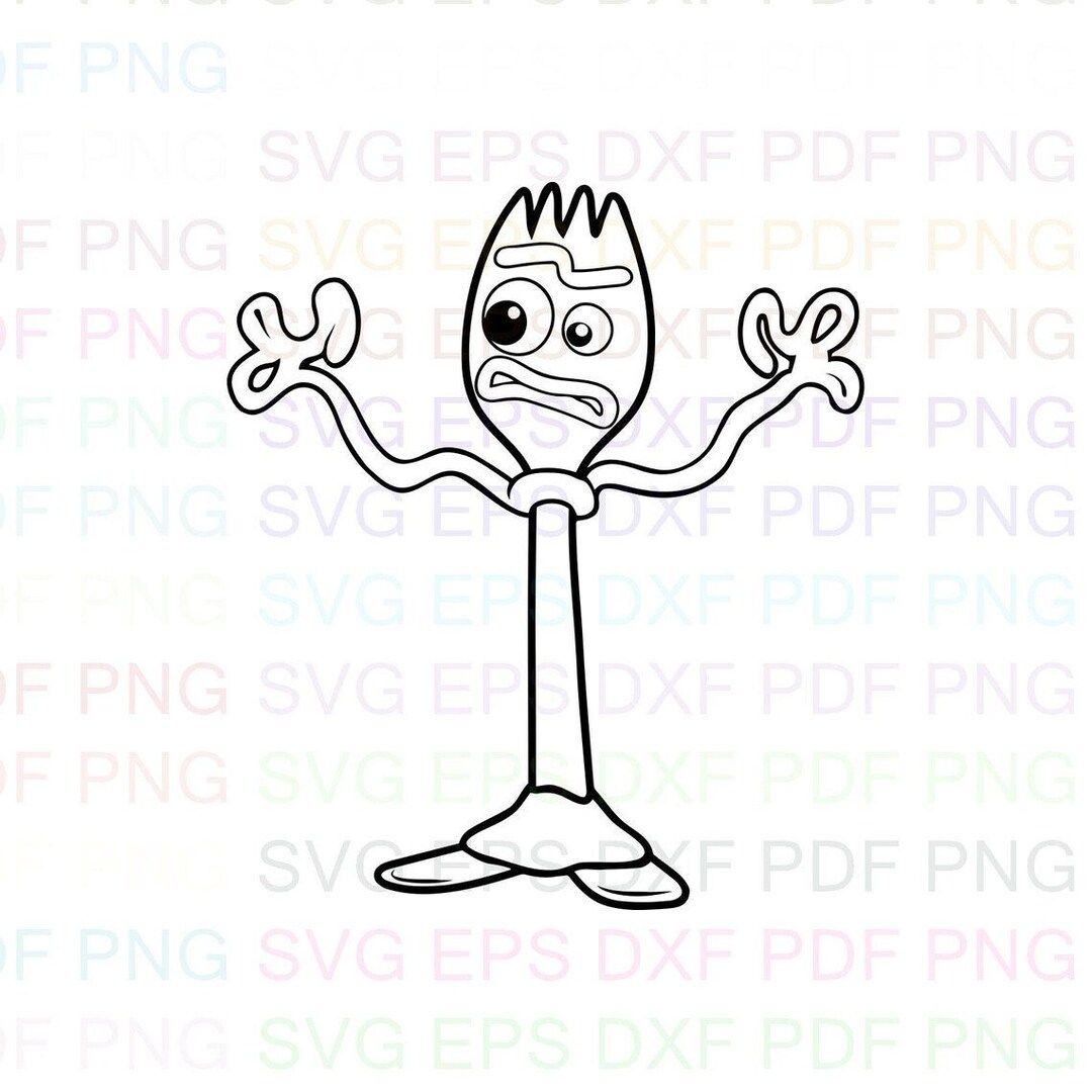 Forky_Very_happy_2_Toy_Story SVG Umriss Dxf Eps Pdf Png, Cricut ...
