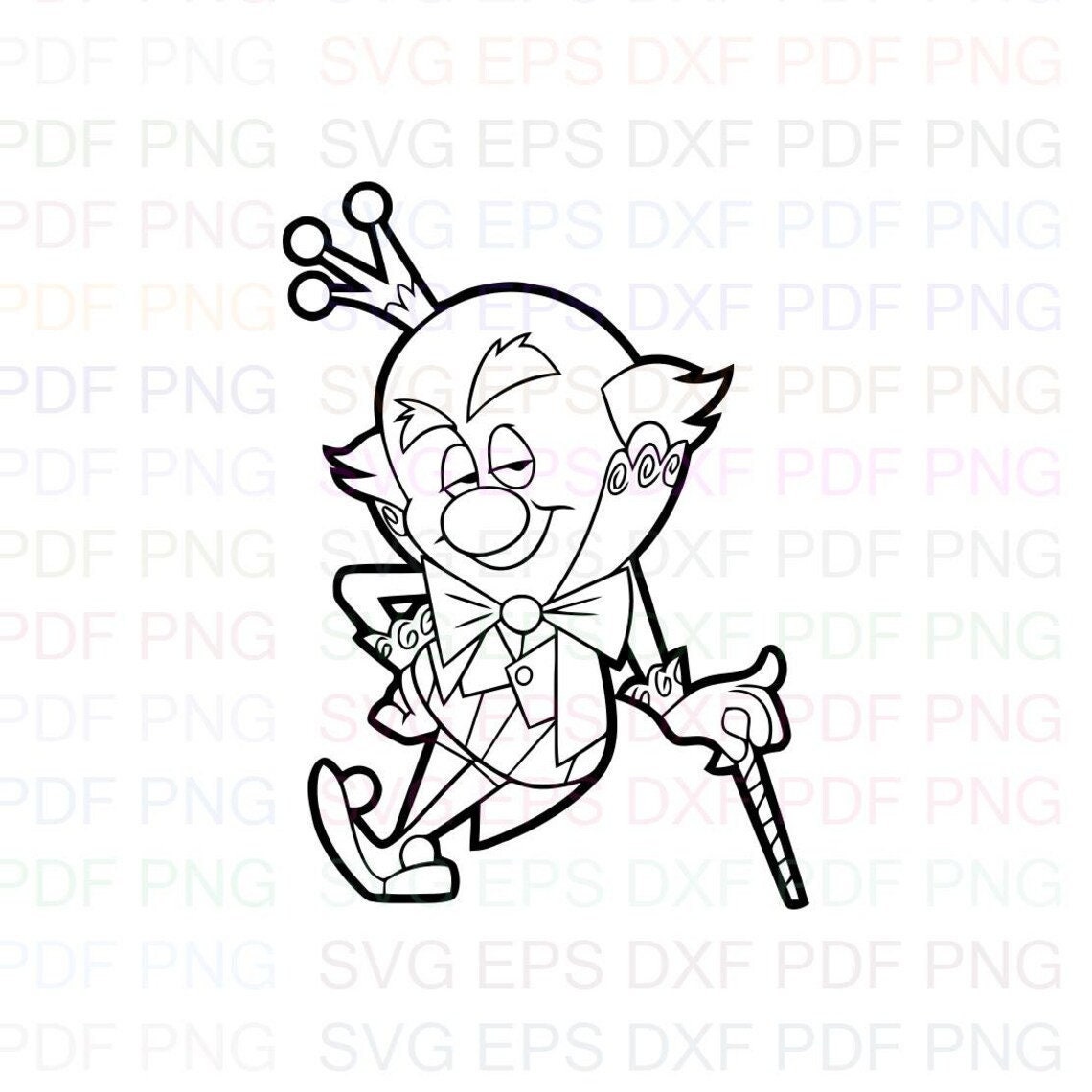 King_candy_wreck_it_ralph Svg Outline Dxf Eps Pdf Png, Cricut, Cutting ...