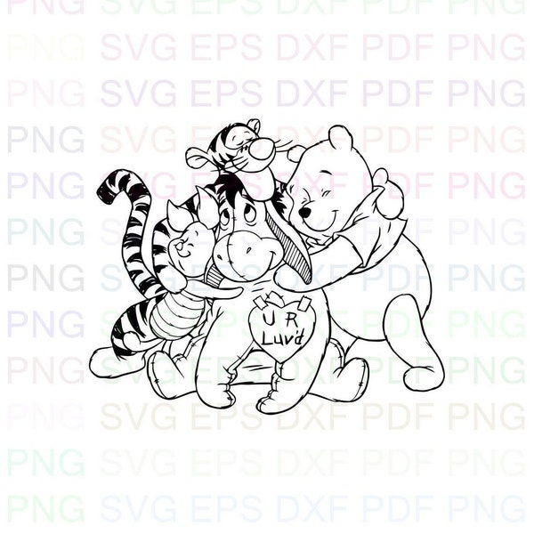 Winnie the Pooh Vector Collages - Etsy