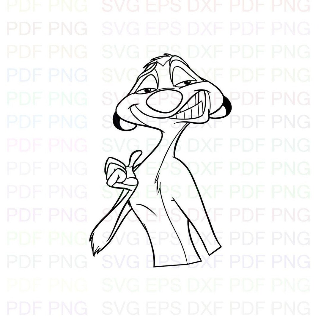 Pumbaa_timon_and_pumbaa_32 Svg Outline Dxf Eps Pdf Png, Cricut, Cutting ...