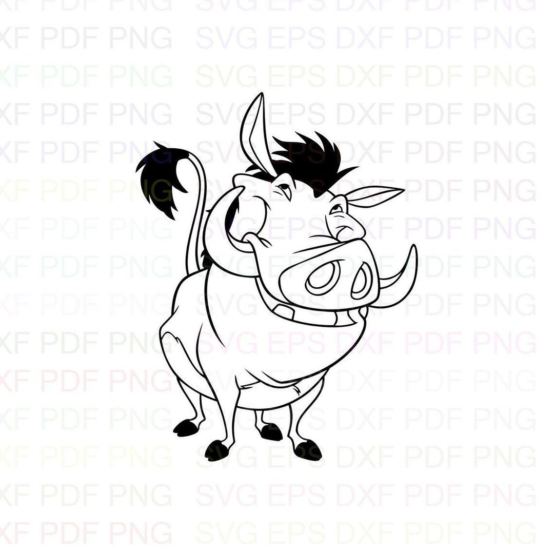 Pumbaa_timon_and_pumbaa_22 Svg Outline Dxf Eps Pdf Png, Cricut, Cutting ...