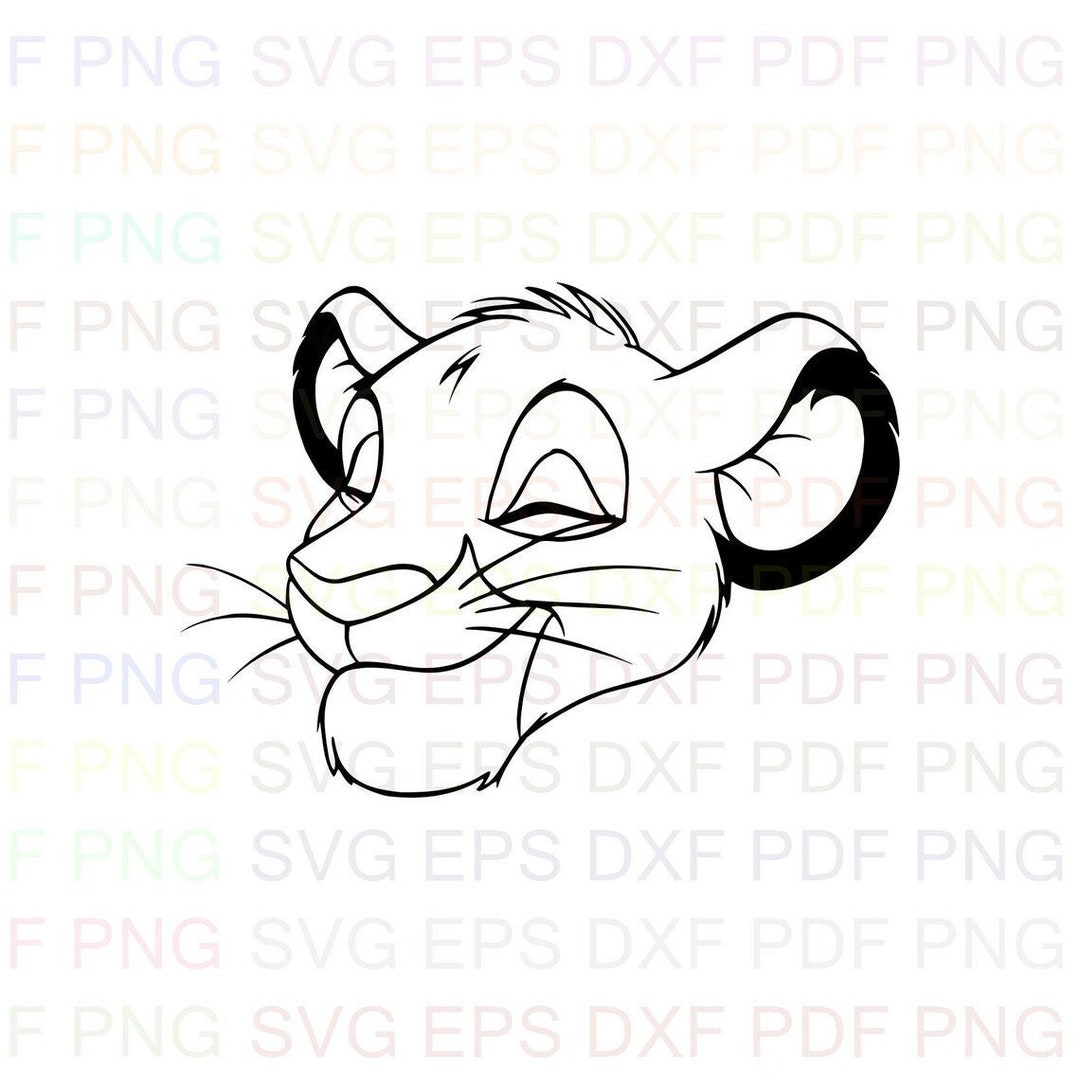 Simba_The_Lion_King_12 SVG Umriss Dxf Eps Pdf Png, Cricut, Plotterdatei ...