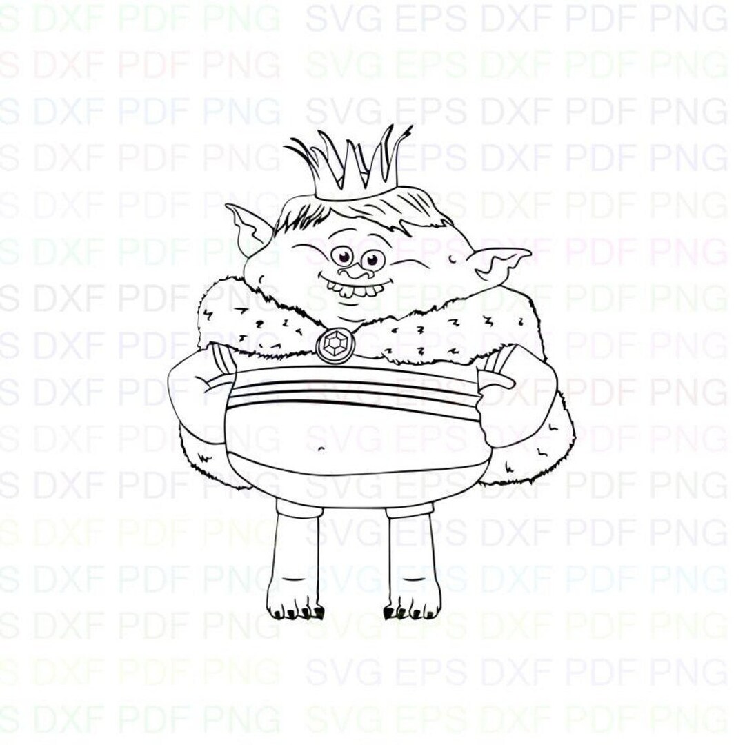 Prince_gristle_trolls Svg Outline Dxf Eps Pdf Png, Cricut, Cutting File ...