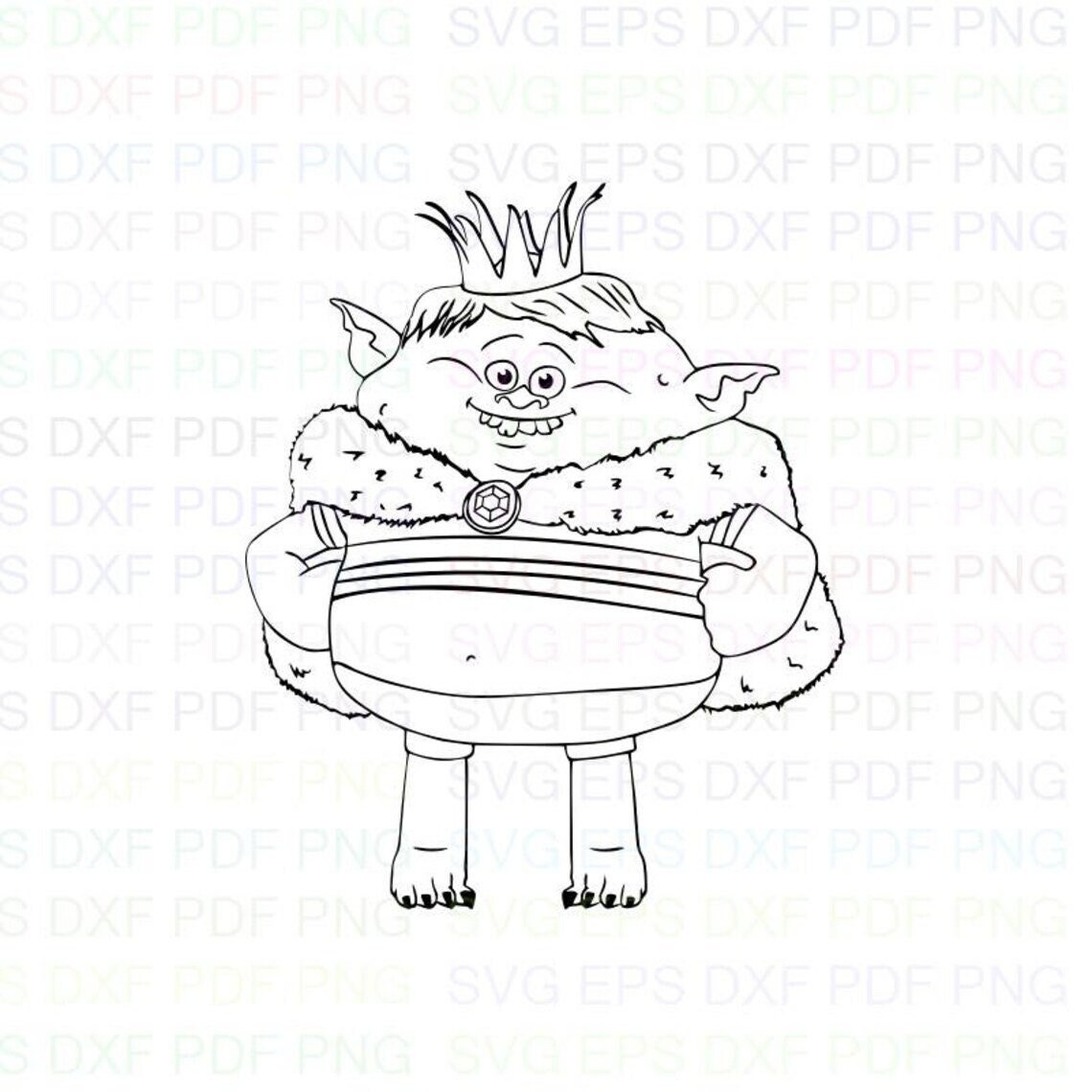 Prince_gristle_trolls Svg Outline Dxf Eps Pdf Png, Cricut, Cutting File ...