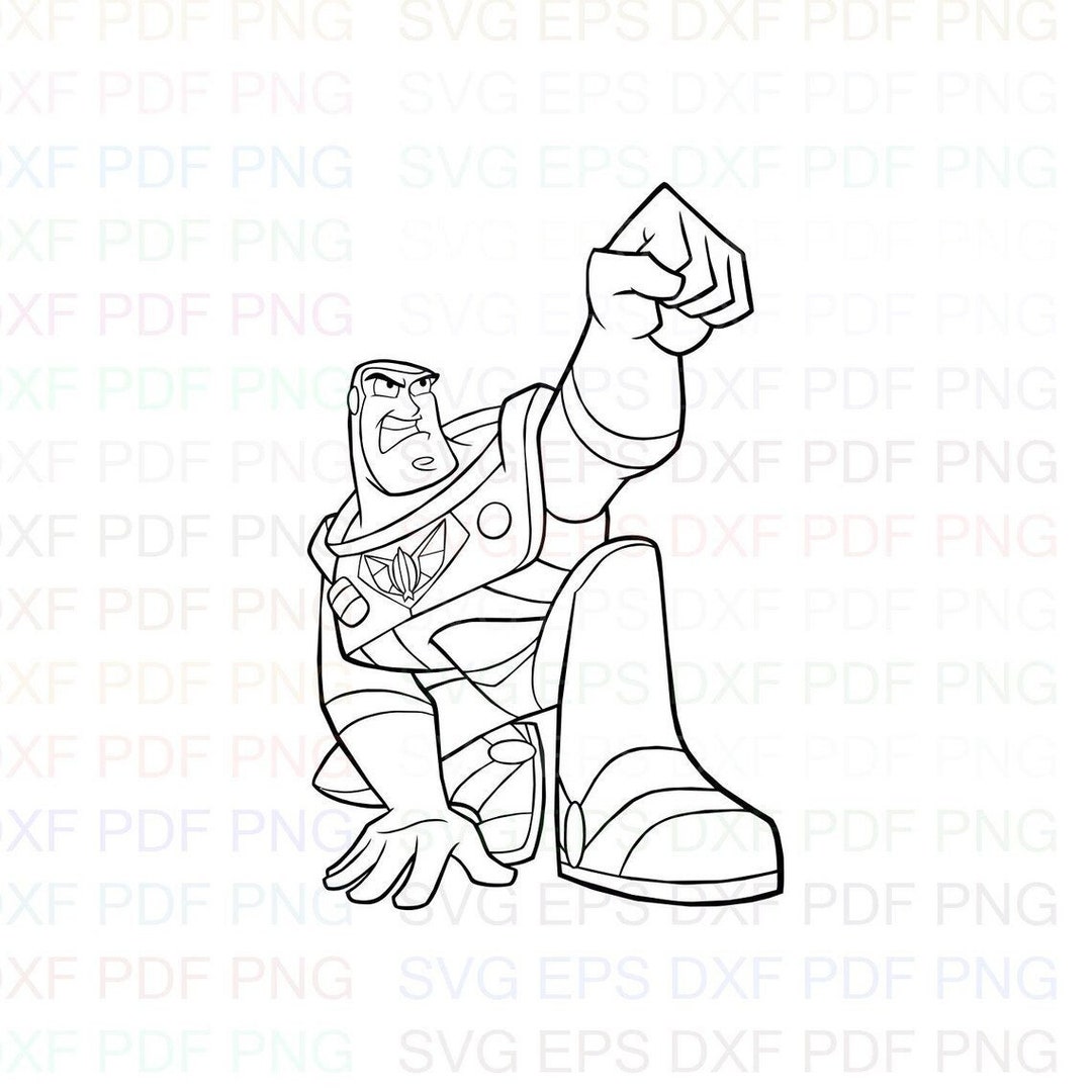 Buzz_lightyear_toy_story_3 Svg Outline Dxf Eps Pdf Png, Cricut, Cutting ...