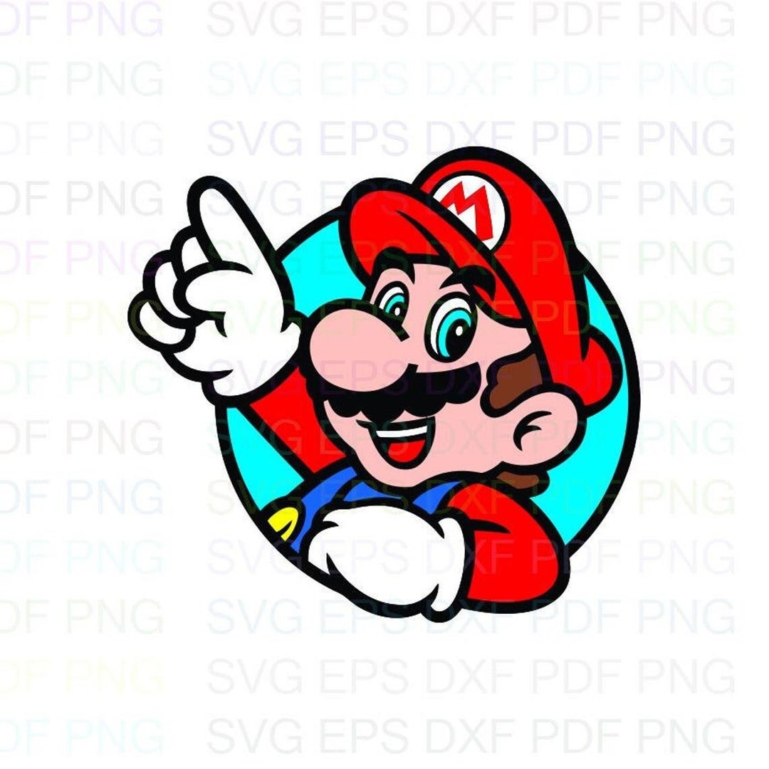 Super_mario_bros_waving_his_hand_through_a_circle Svg Dxf Eps Pdf Png ...