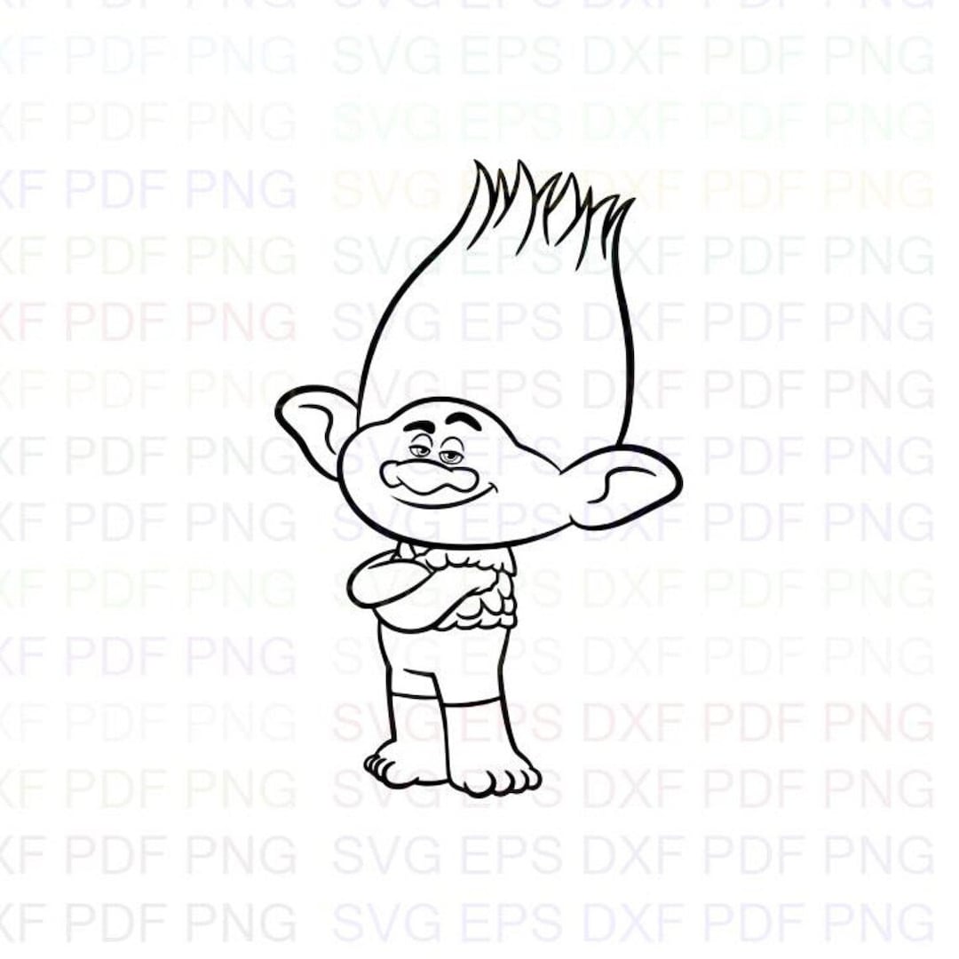Branch_trolls Svg Outline Dxf Eps Pdf Png, Cricut, Cutting File, Vector ...