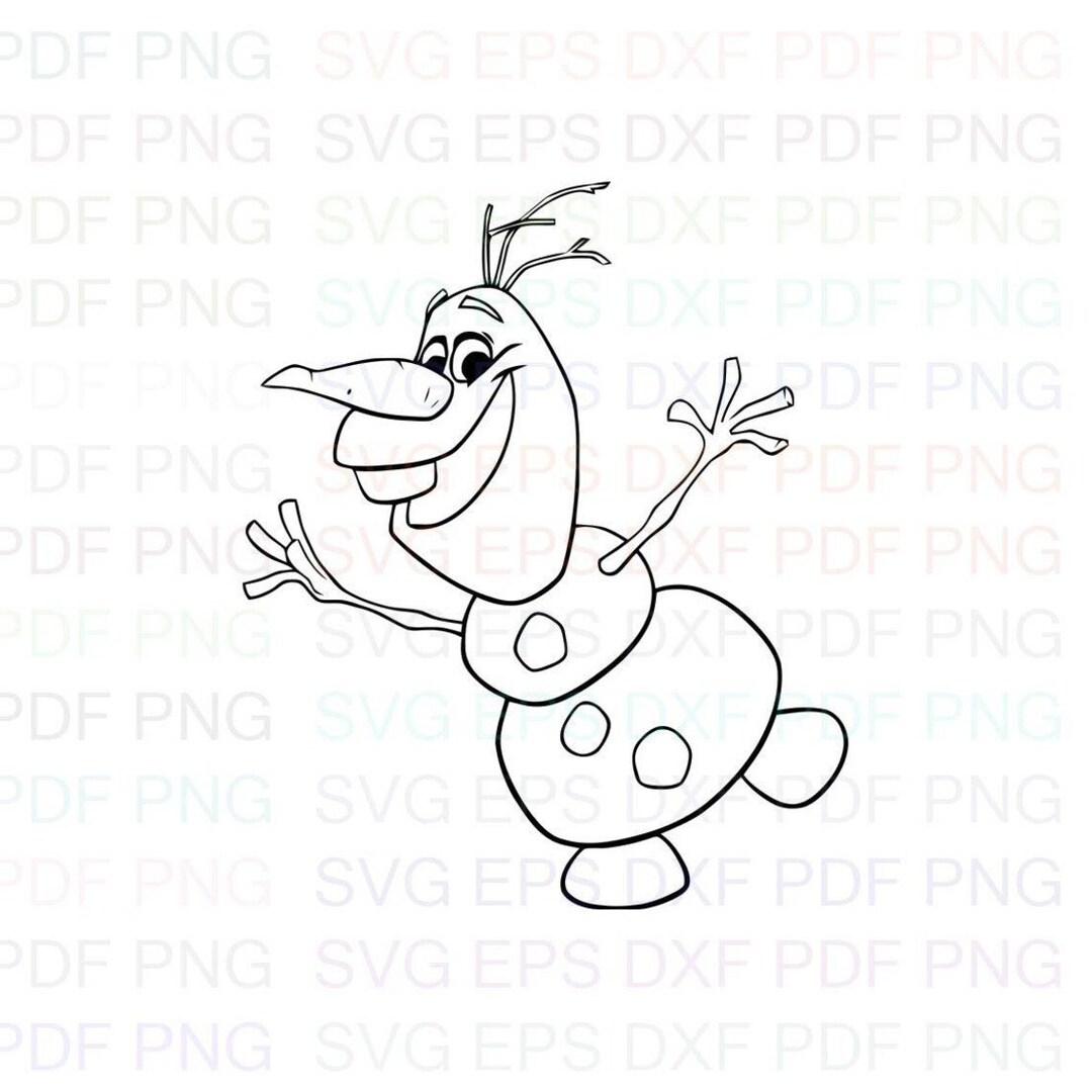 Frozen_olaf_dancing_3 Svg Outline Dxf Eps Pdf Png, Cricut, Cutting File ...
