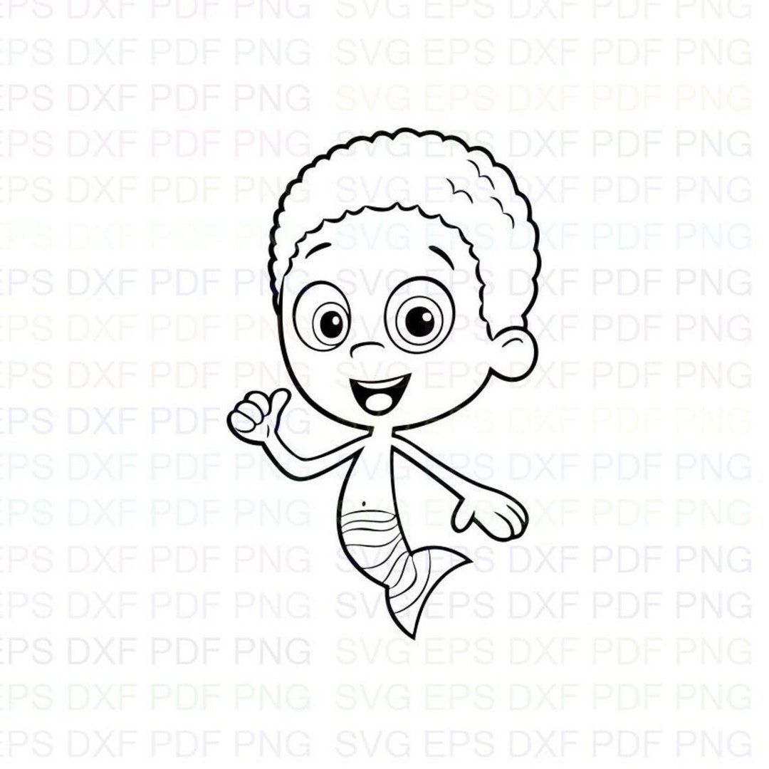 Goby_bubble_guppies Svg Outline Dxf Eps Pdf Png, Cricut, Cutting File ...