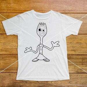 Forky_big_smiley_toy_story Svg Outline Dxf Eps Pdf Png, Cricut, Cutting ...