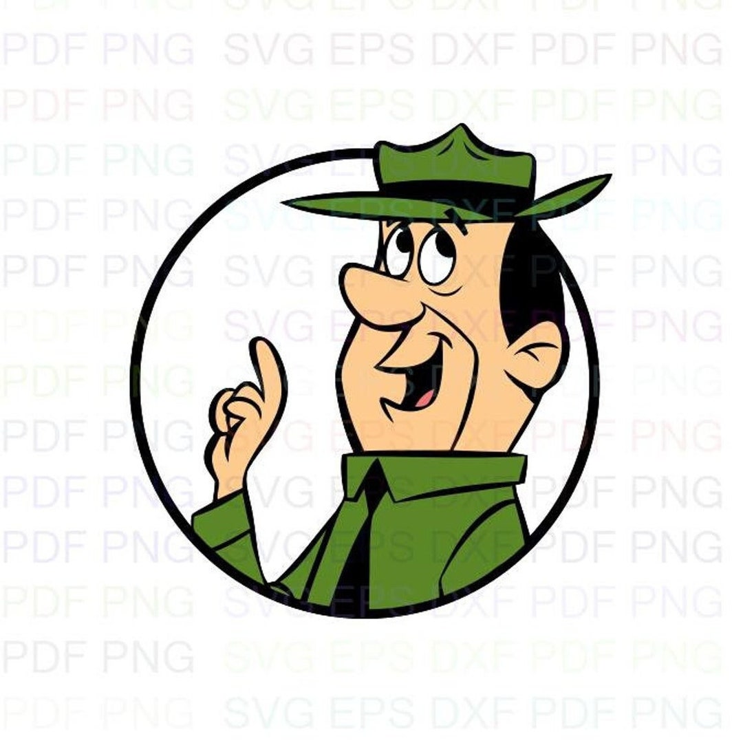Ranger_smith_with_circle_yogi_bear Svg Dxf Eps Pdf Png, Cricut, Cutting ...