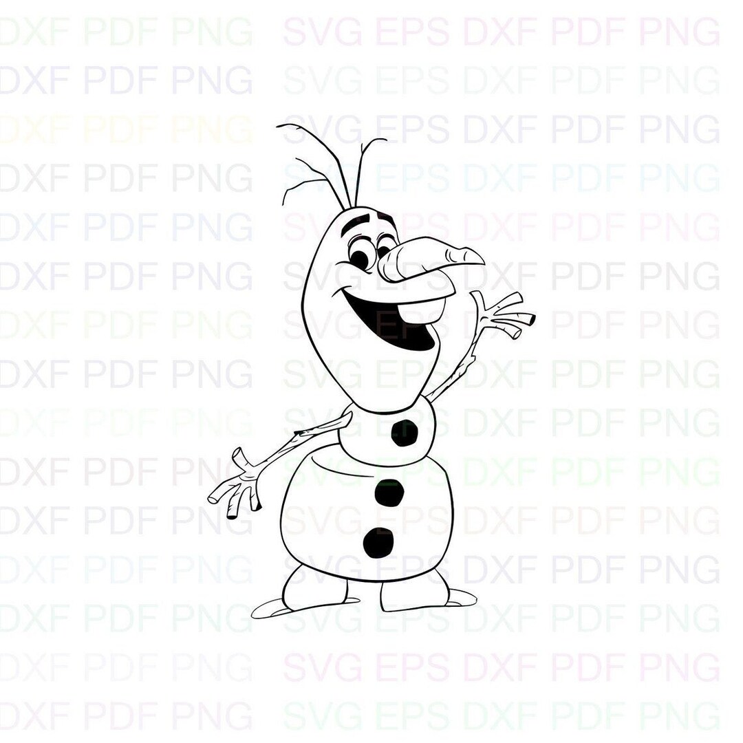 Frozen_olaf_waving Svg Outline Dxf Eps Pdf Png, Cricut, Cutting File ...