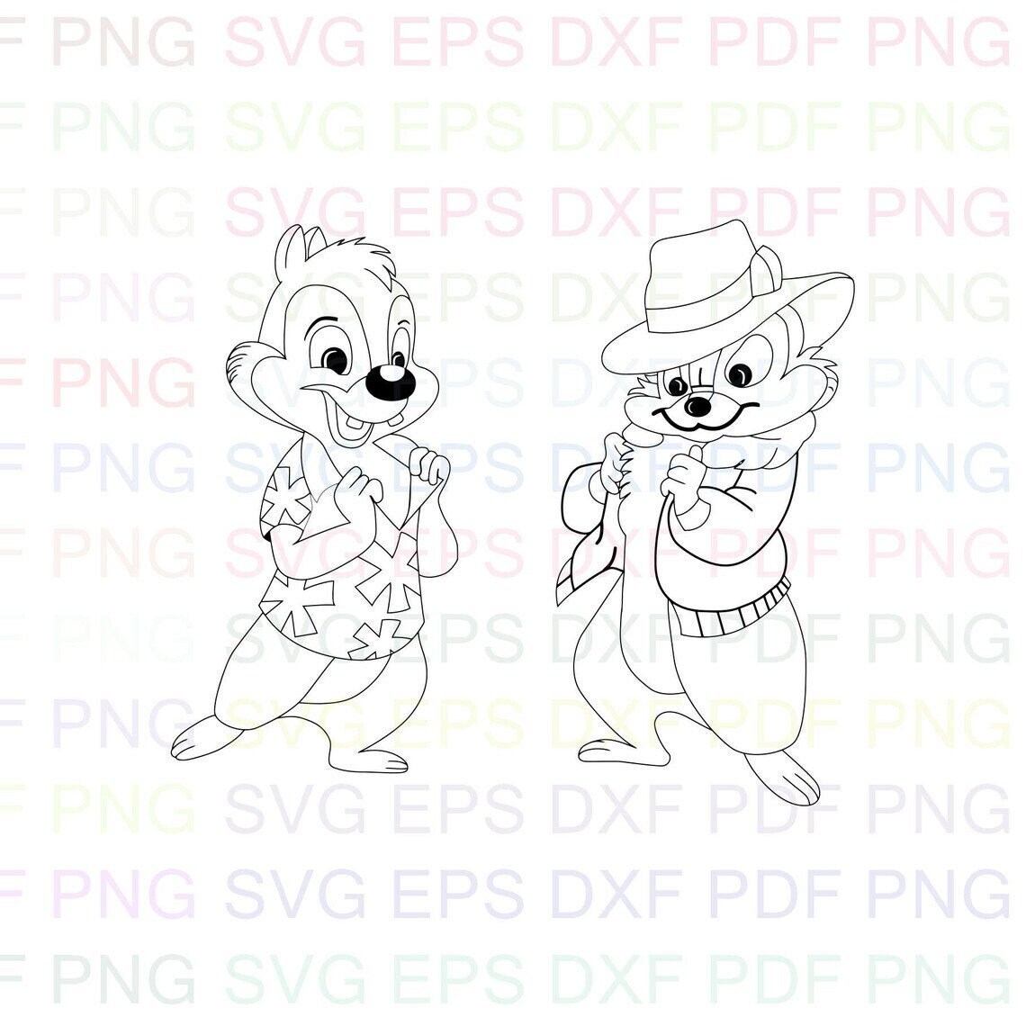 Alvin_and_the_chipmunks_05 Svg Outline Dxf Eps Pdf Png, Cricut, Cutting ...