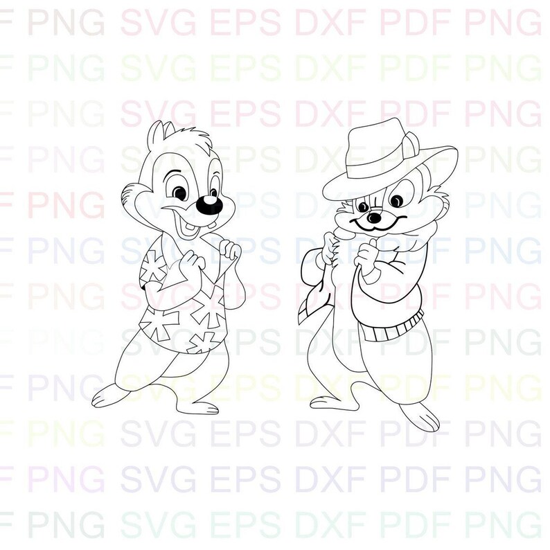 Alvin_and_the_chipmunks_05 Svg Outline Dxf Eps Pdf Png, Cricut, Cutting ...