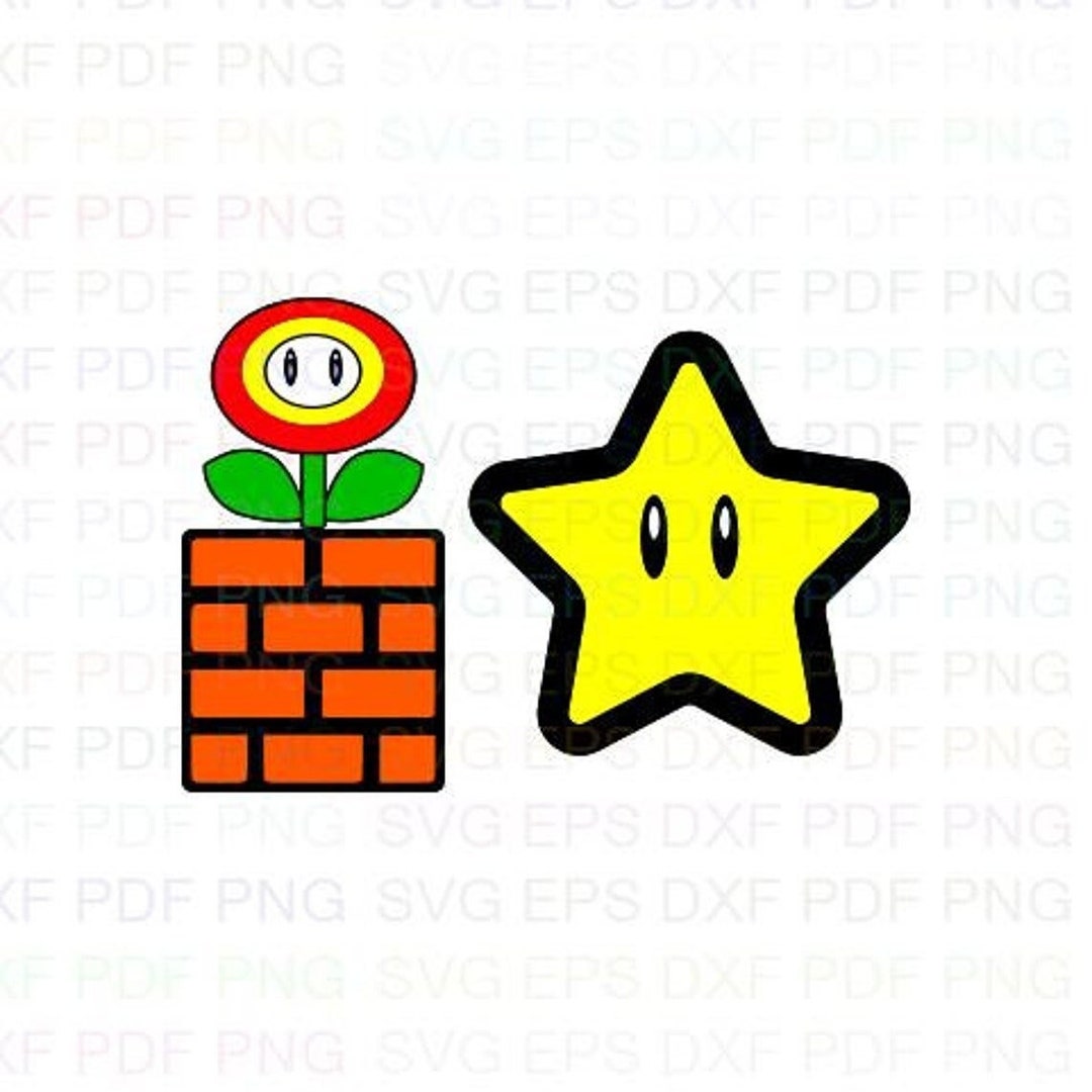 Super_mario_flower_power_and_star Svg Dxf Eps Pdf Png, Cricut, Cutting ...