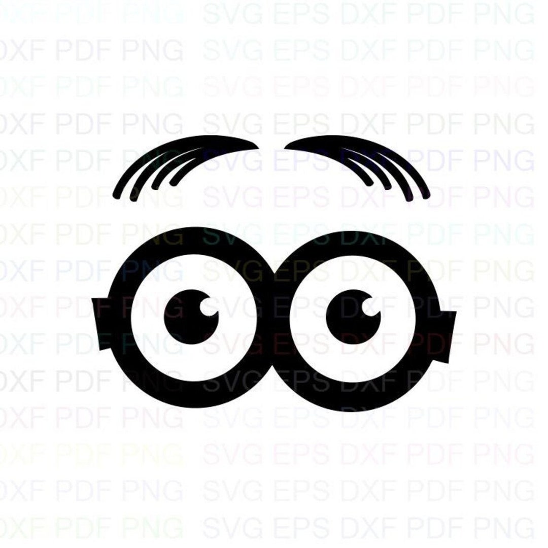 Minion_face_despicable_me Svg Outline Dxf Eps Pdf Png, Cricut, Cutting ...