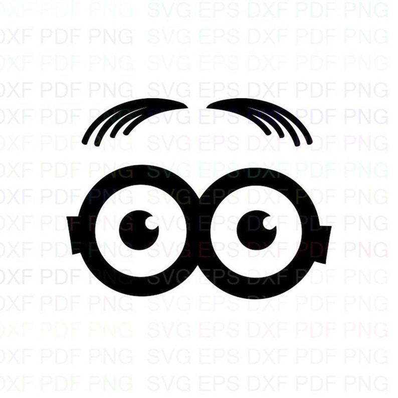 Minion_face_despicable_me Svg Outline Dxf Eps Pdf Png, Cricut, Cutting ...