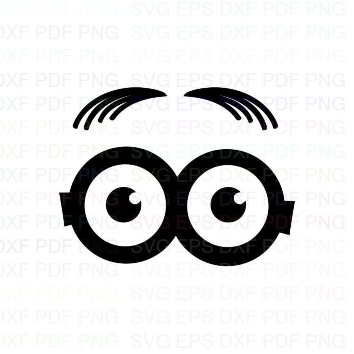 Minion_face_despicable_me Svg Outline Dxf Eps Pdf Png, Cricut, Cutting ...