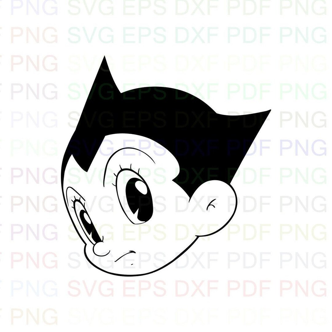 Astro_boy_0002 Svg Outline Dxf Eps Pdf Png, Cricut, Cutting File ...