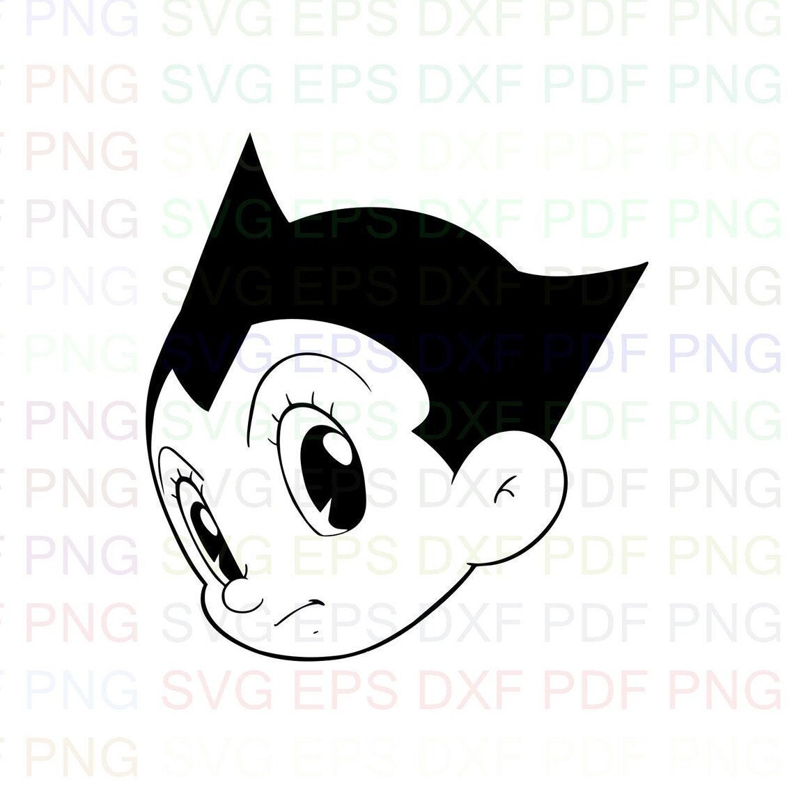 Astro_boy_0002 Svg Outline Dxf Eps Pdf Png, Cricut, Cutting File ...