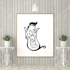 Genie_2_aladdin Svg Outline Dxf Eps Pdf Png, Cricut, Cutting File ...