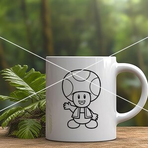 Toad_super_mario_bros Svg Outline Dxf Eps Pdf Png, Cricut, Cutting File ...