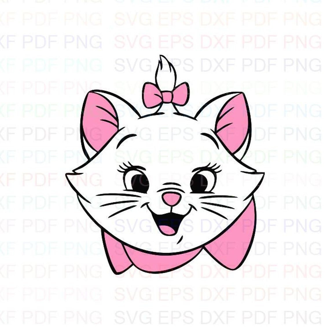 Marie_the_white_kitten_the_aristocats_3 Svg Dxf Eps Pdf Png, Cricut ...