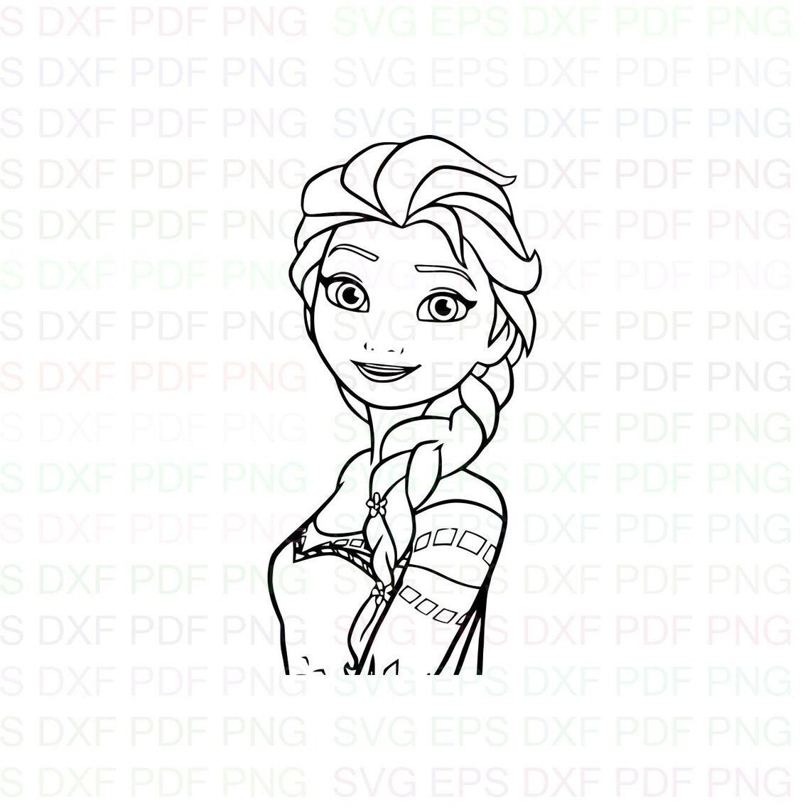 Frozen_elsa_2 Svg Outline Dxf Eps Pdf Png, Cricut, Cutting File, Vector ...