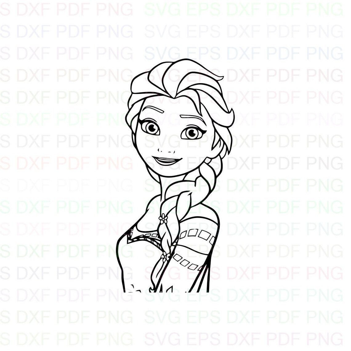 Frozen_elsa_2 Svg Outline Dxf Eps Pdf Png, Cricut, Cutting File, Vector ...