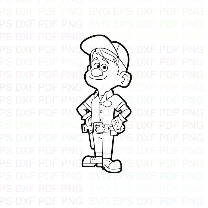 Fix_it_felix_wreck_it_ralph Svg Outline Dxf Eps Pdf Png, Cricut ...