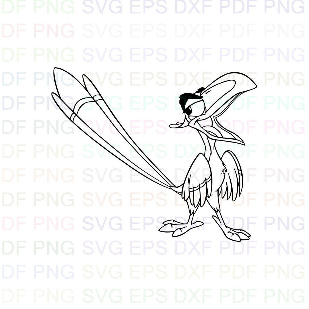 Zazu_the_lion_king_2 Svg Outline Dxf Eps Pdf Png, Cricut, Cutting File ...