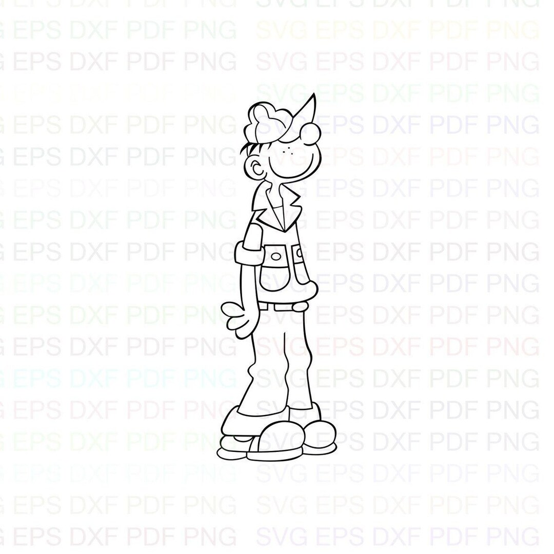 Beetle_bailey_02 Svg Outline Dxf Eps Pdf Png, Cricut, Cutting File ...