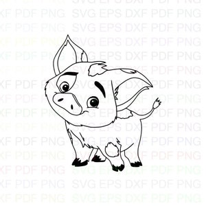 Pua_moana Svg Outline Dxf Eps Pdf Png, Cricut, Cutting File, Vector ...