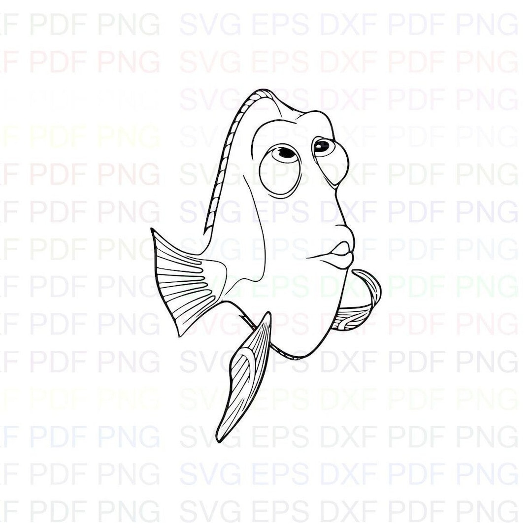 Finding_dory Svg Outline Dxf Eps Pdf Png, Cricut, Cutting File, Vector ...